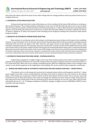 IRJET- Auto Selection of any Available Phase, in Three Phase Supply System | PDF