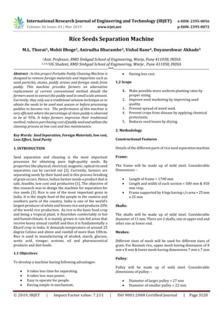 IRJET- Rice Seeds Separation Machine | PDF