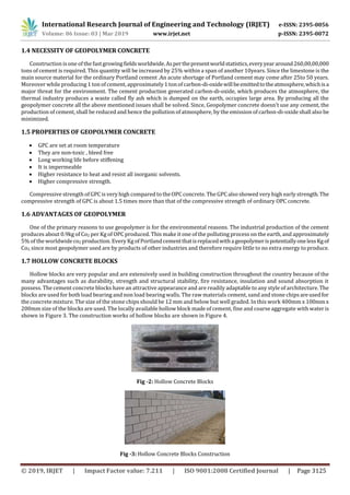 IRJET- Experimental Study of Geopolymer Concrete Blocks | PDF