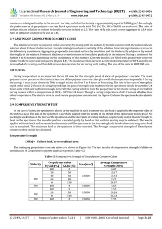 IRJET- Experimental Study of Geopolymer Concrete Blocks | PDF