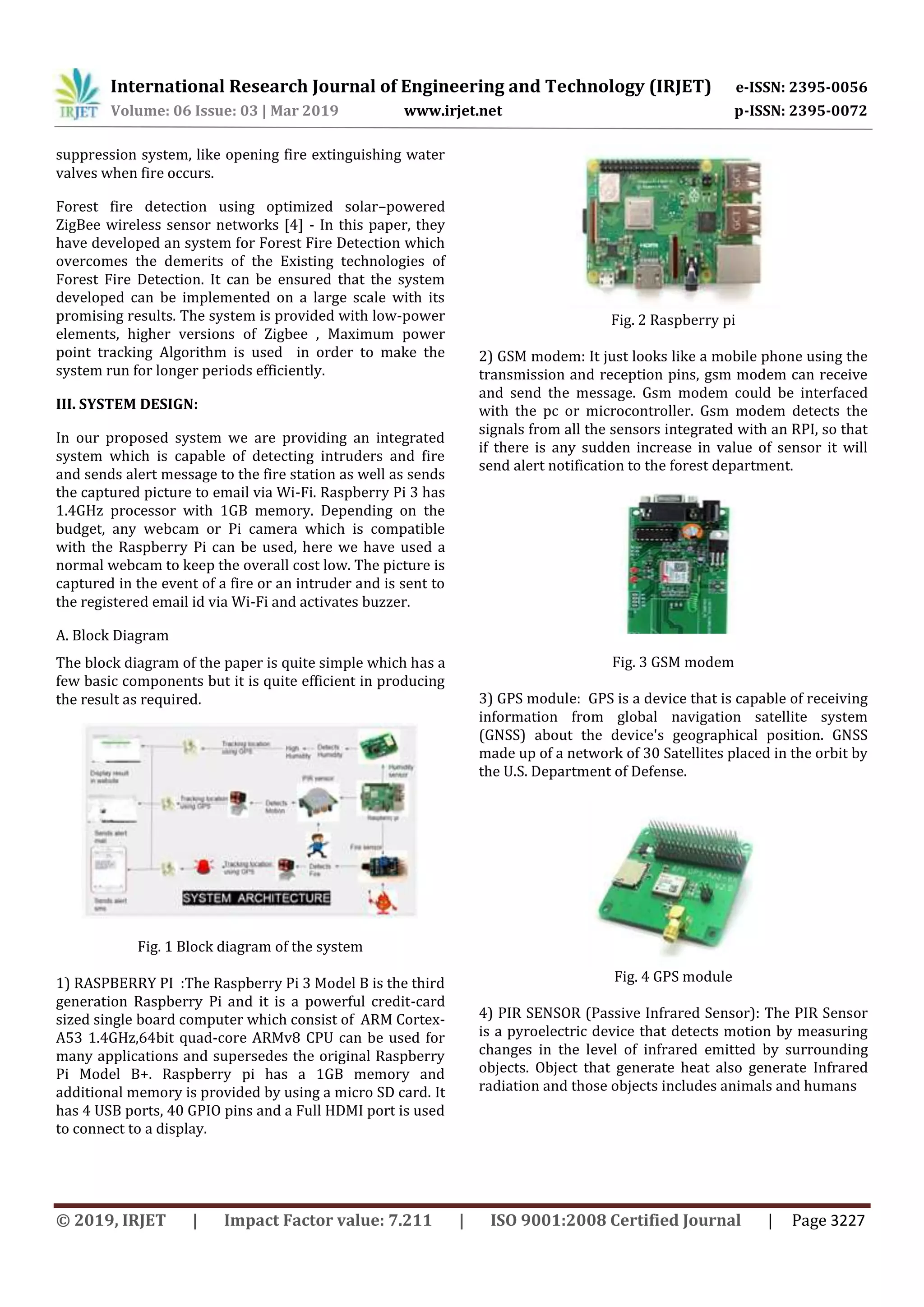Irjet An Iot Based Forest Fire Detection And Prevention System Using