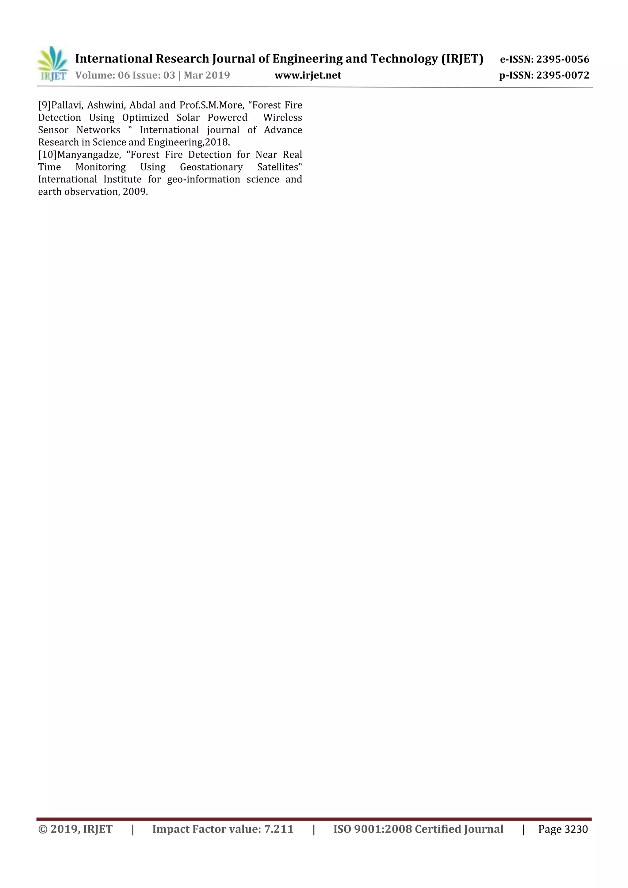 IRJET- An IoT Based Forest Fire Detection and Prevention System using Raspberry PI 3 | PDF