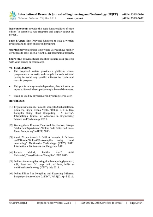 IRJET- Build a Secure Web based Code Editor for C Programming Language | PDF