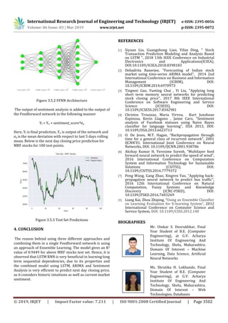 IRJET- Stock Price Prediction using combination of LSTM Neural Networks, ARIMA and Sentiment ...