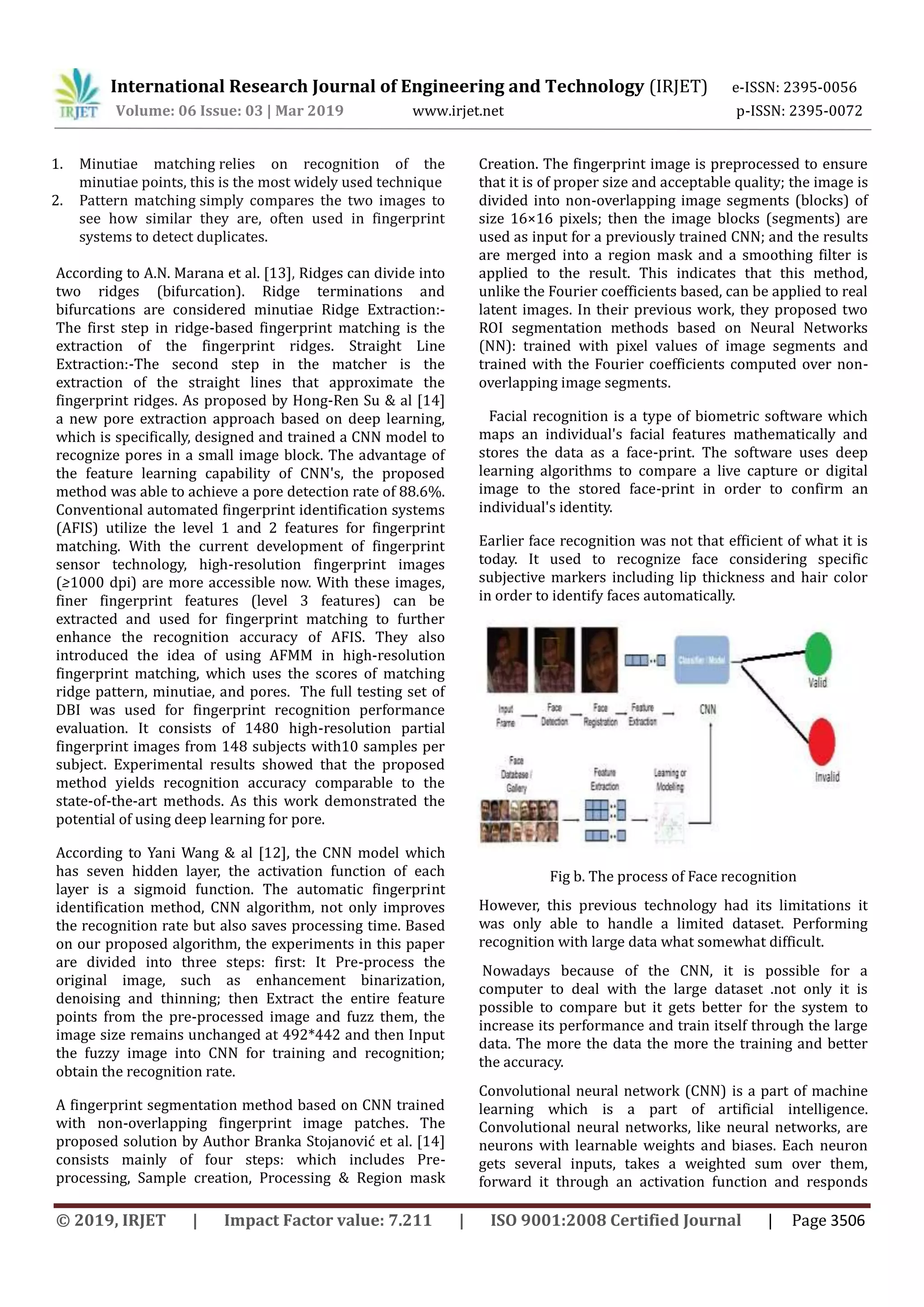 IRJET- Deep Learning Based Card-Less Atm Using Fingerprint And Face Recognition Techniques | PDF