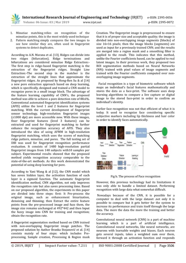 IRJET- Deep Learning Based Card-Less Atm Using Fingerprint And Face Recognition Techniques | PDF