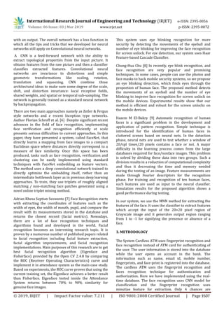 IRJET- Deep Learning Based Card-Less Atm Using Fingerprint And Face Recognition Techniques | PDF