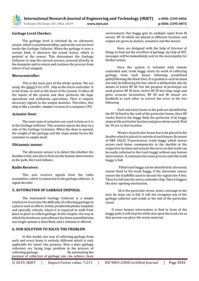 IRJET- Automatic Trash Can Buggy with IoT | PDF