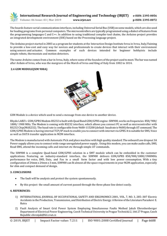 IRJET- Three Phase Fault Analysis in Three Phase Distribution Line | PDF | Internet of Things ...