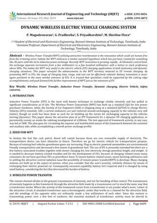 IRJET- Dynamic Wireless Electric Vehicle Charging System | PDF