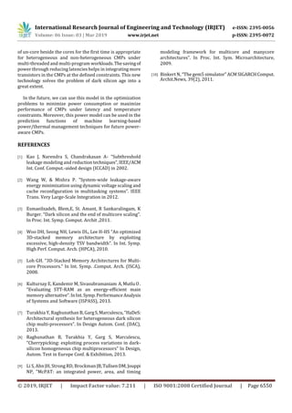 IRJET- Reduction of Dark Silicon through Efficient Power Reduction Designing of Un-Core ...