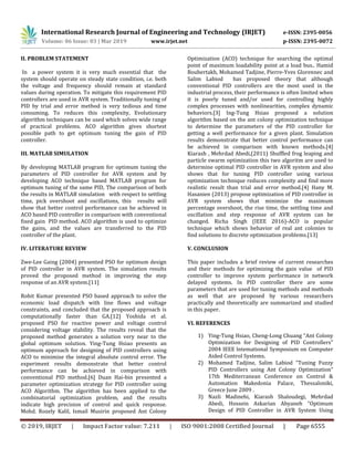 IRJET- Performance Analysis of ACO based PID Controller in AVR System: A Review | PDF