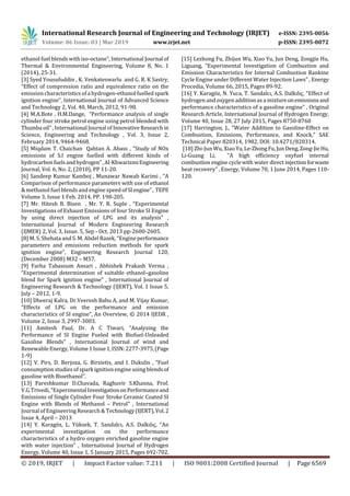 IRJET- Experimental Investigation on Performance of a Four Stroke ...