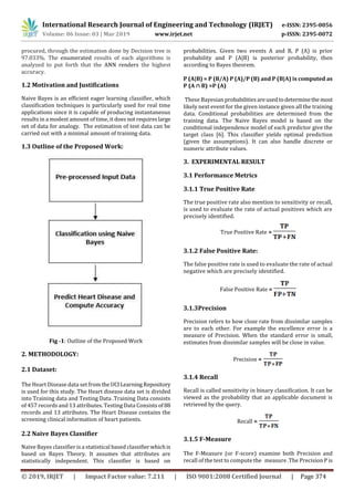 IRJET- The Prediction of Heart Disease using Naive Bayes Classifier | PDF