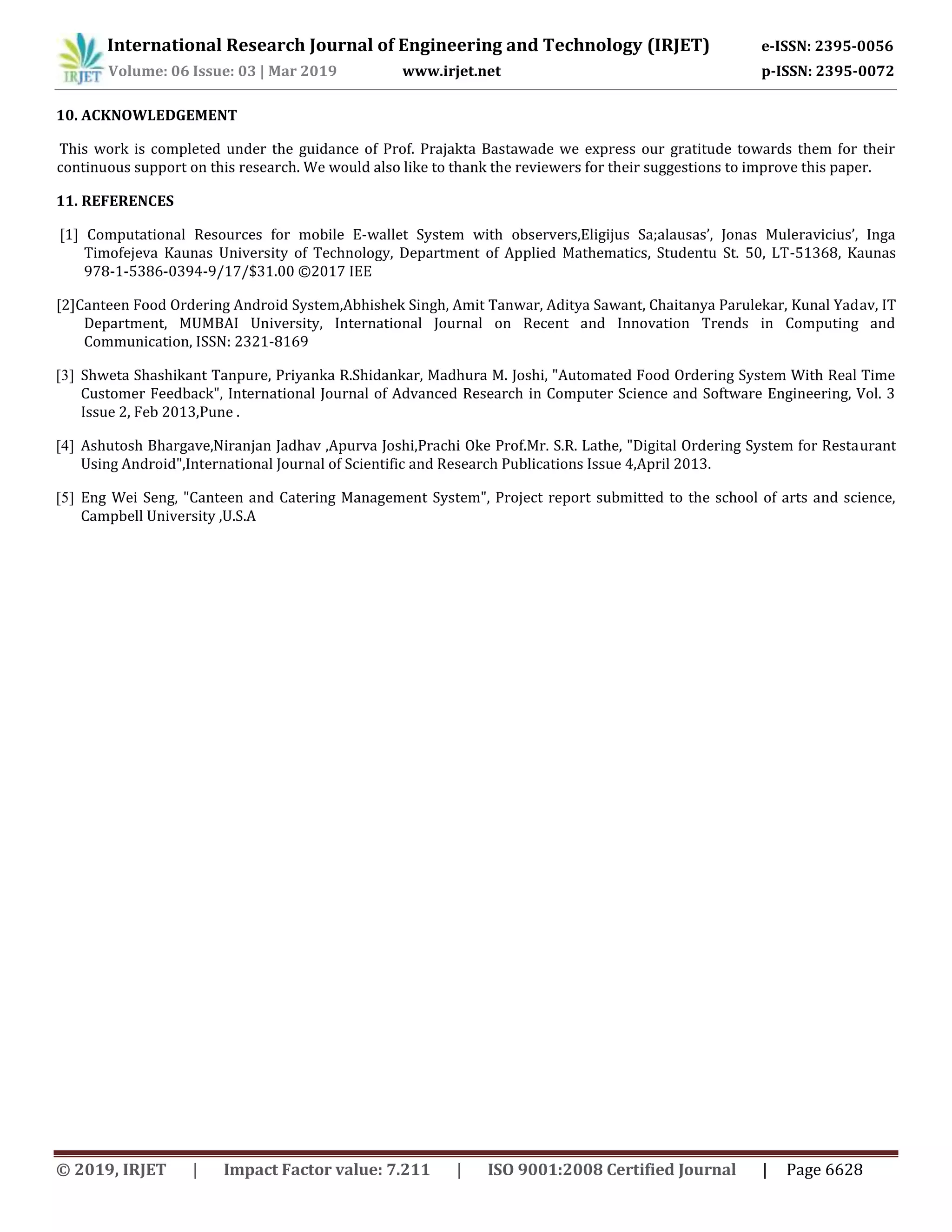 IRJET- Canteen Management Android Application using E-Wallet | PDF