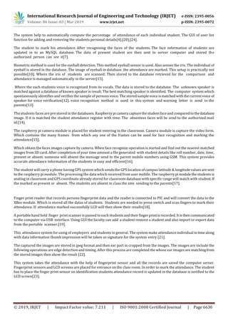 IRJET- Attendance Monitoring System using Face Detection &Face ...