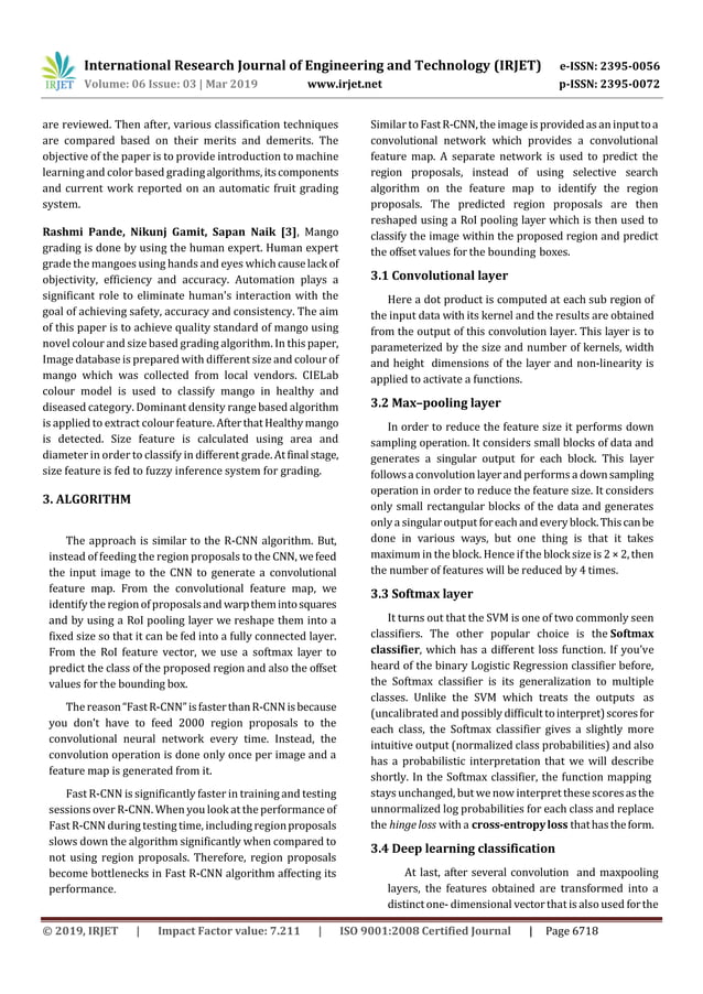 IRJET- A Fruit Quality Inspection Sytem using Faster Region Convolutional Neural Network | PDF