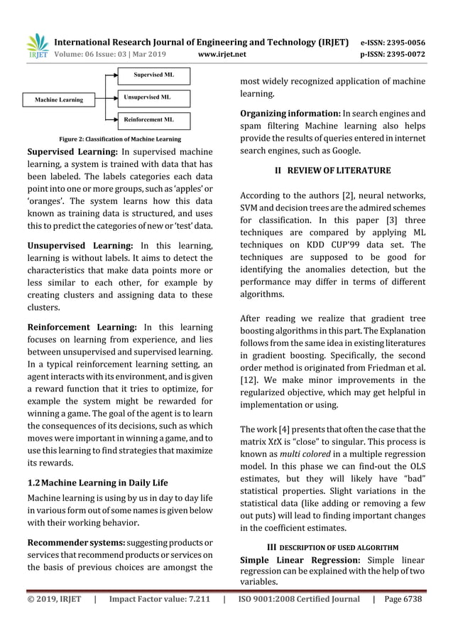 Irjet Comparison Of Classification Algorithms Using Machine Learning Pdf 0543