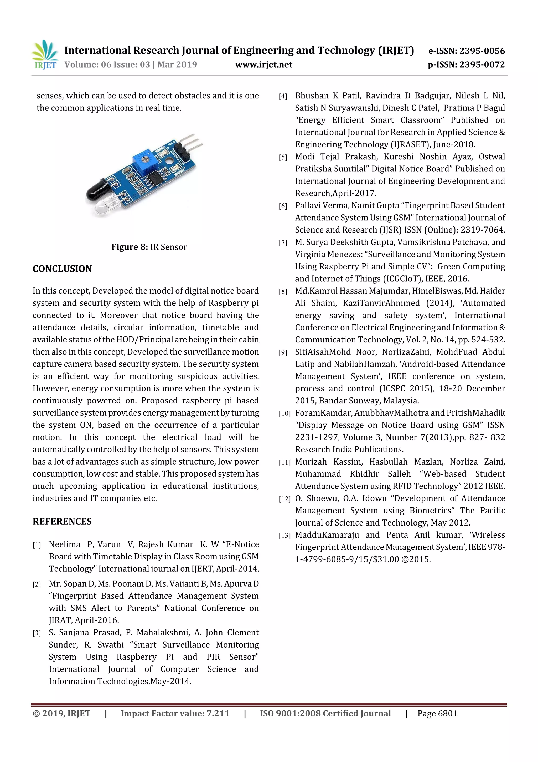 IRJET- Energy Conservation and Digital Security Notice Board for Smart ...