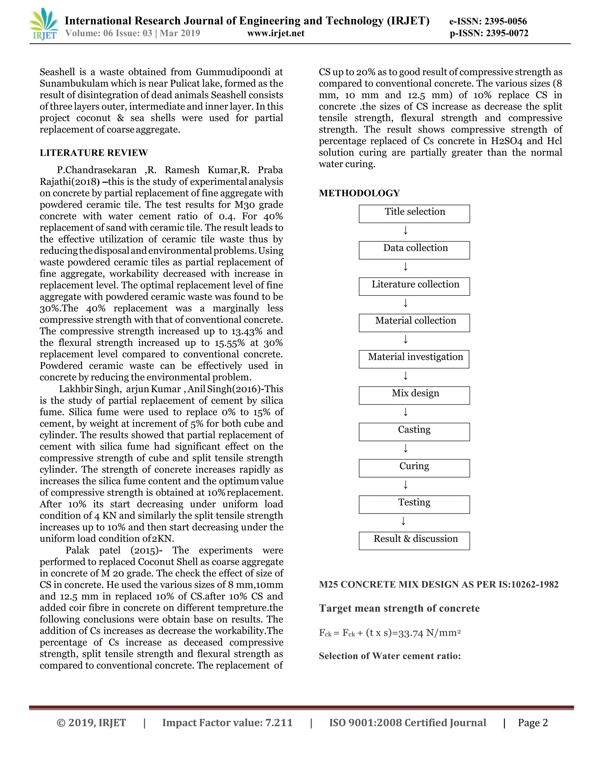 IRJET- An Experimental Investigation of Concrete by Partial Replacement ...