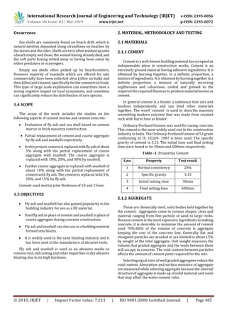 IRJET- Experimental Study of Concrete using Seashell and Flyash | PDF