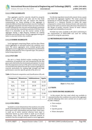 IRJET- Experimental Study of Concrete using Seashell and Flyash | PDF