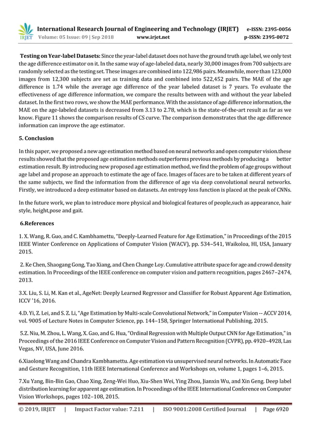 IRJET- Facial Age Estimation with Age Difference | PDF | Free Download