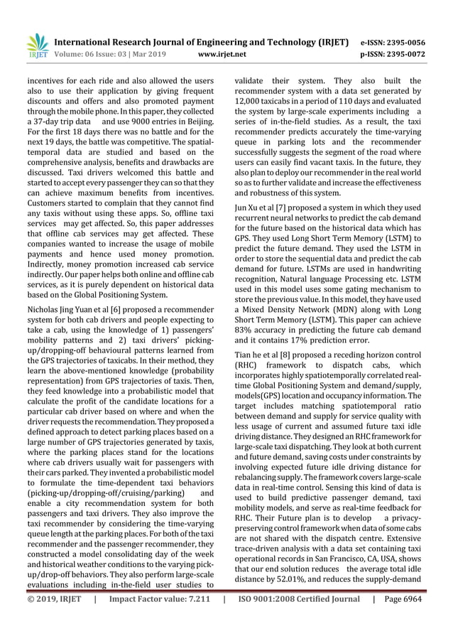 Irjet Prediction Of Cab Demand Using Machine Learning Pdf Computer Networking Computing