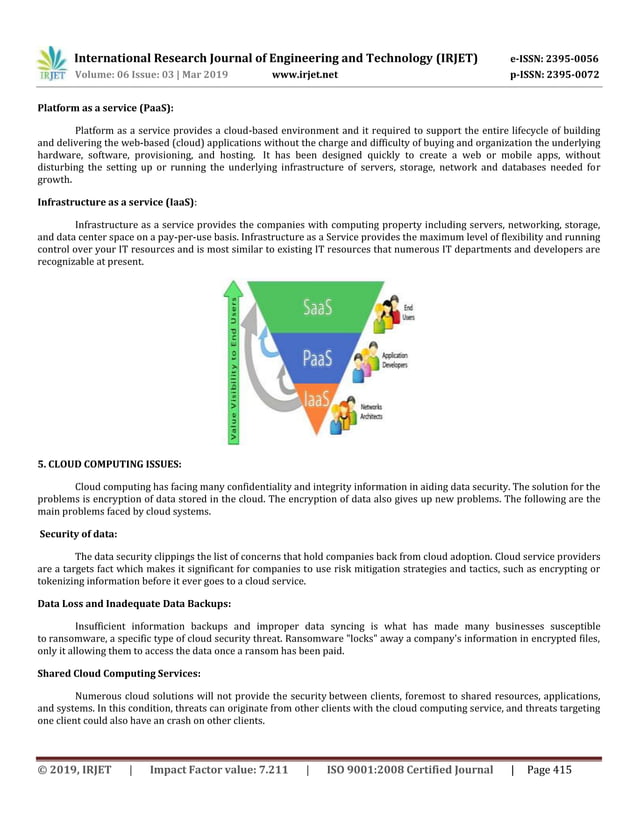 IRJET- An Ample Analysis of Cloud Computing Assessment Issues and ...
