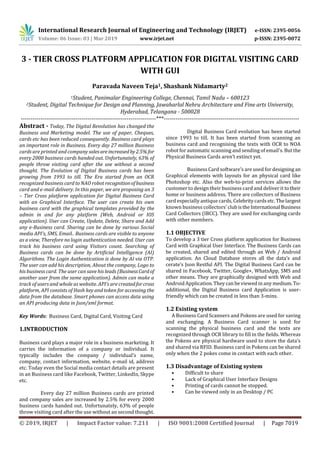 IRJET- 3 - Tier Cross Platform Application for Digital Visiting Card ...