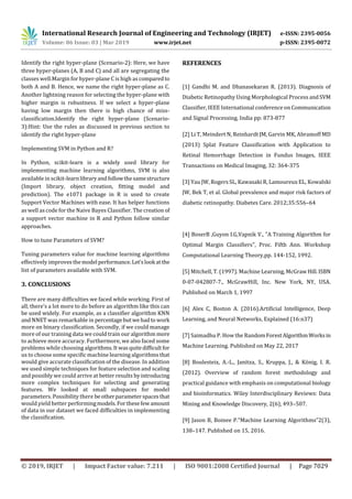 IRJET- Diagnosis of Diabetic Retinopathy using Machine Learning ...