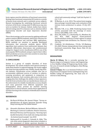 IRJET- Analysis of Autism Spectrum Disorder using Deep Learning and the Abide Dataset | PDF