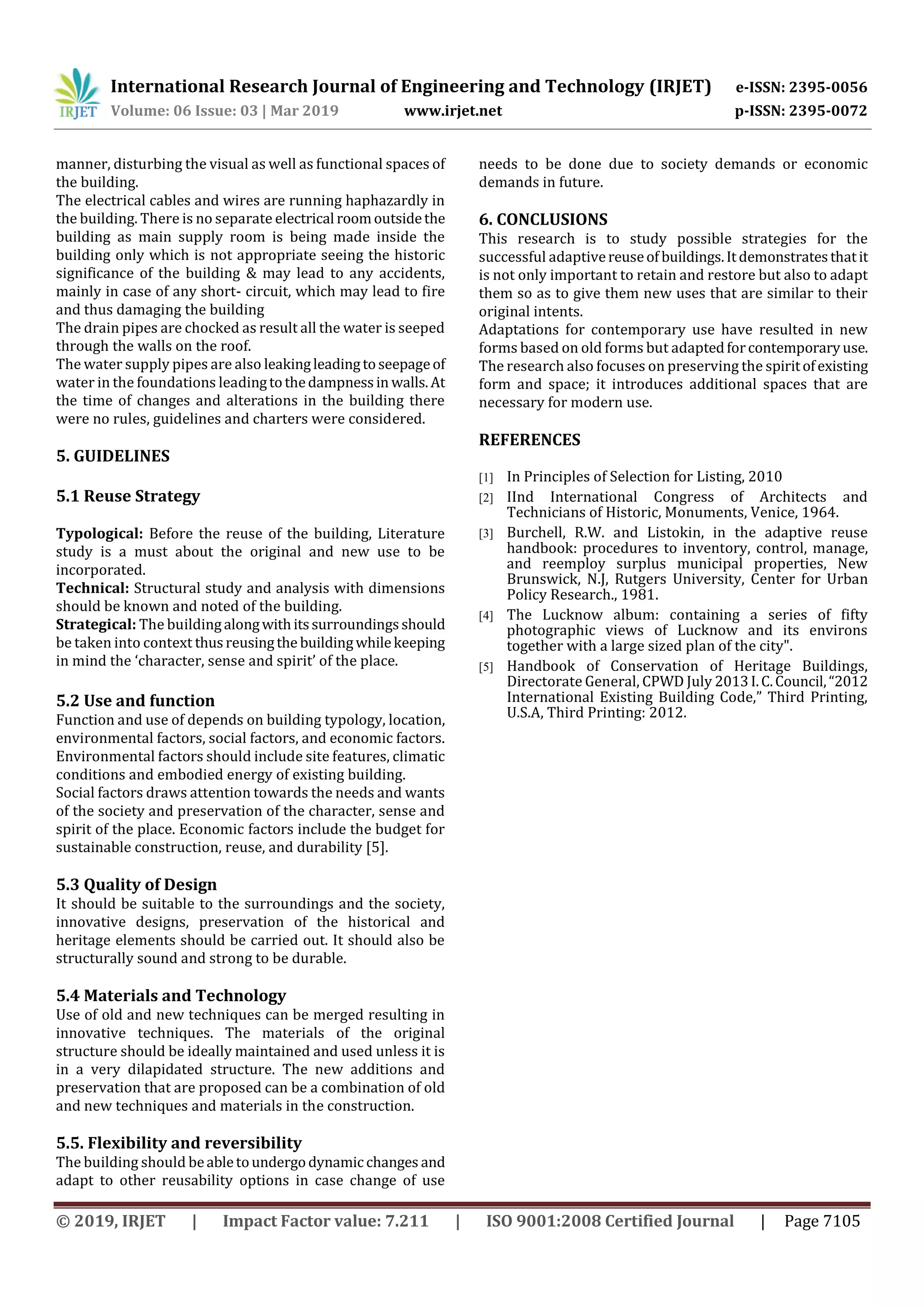 IRJET- Adaptive Reuse- A Case of Lal Baradari, Lucknow | PDF