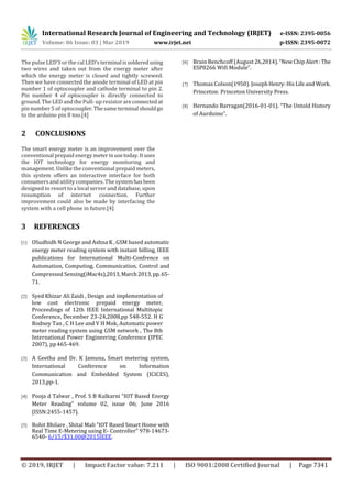 IRJET- IoT based Smart Energy Meter | PDF
