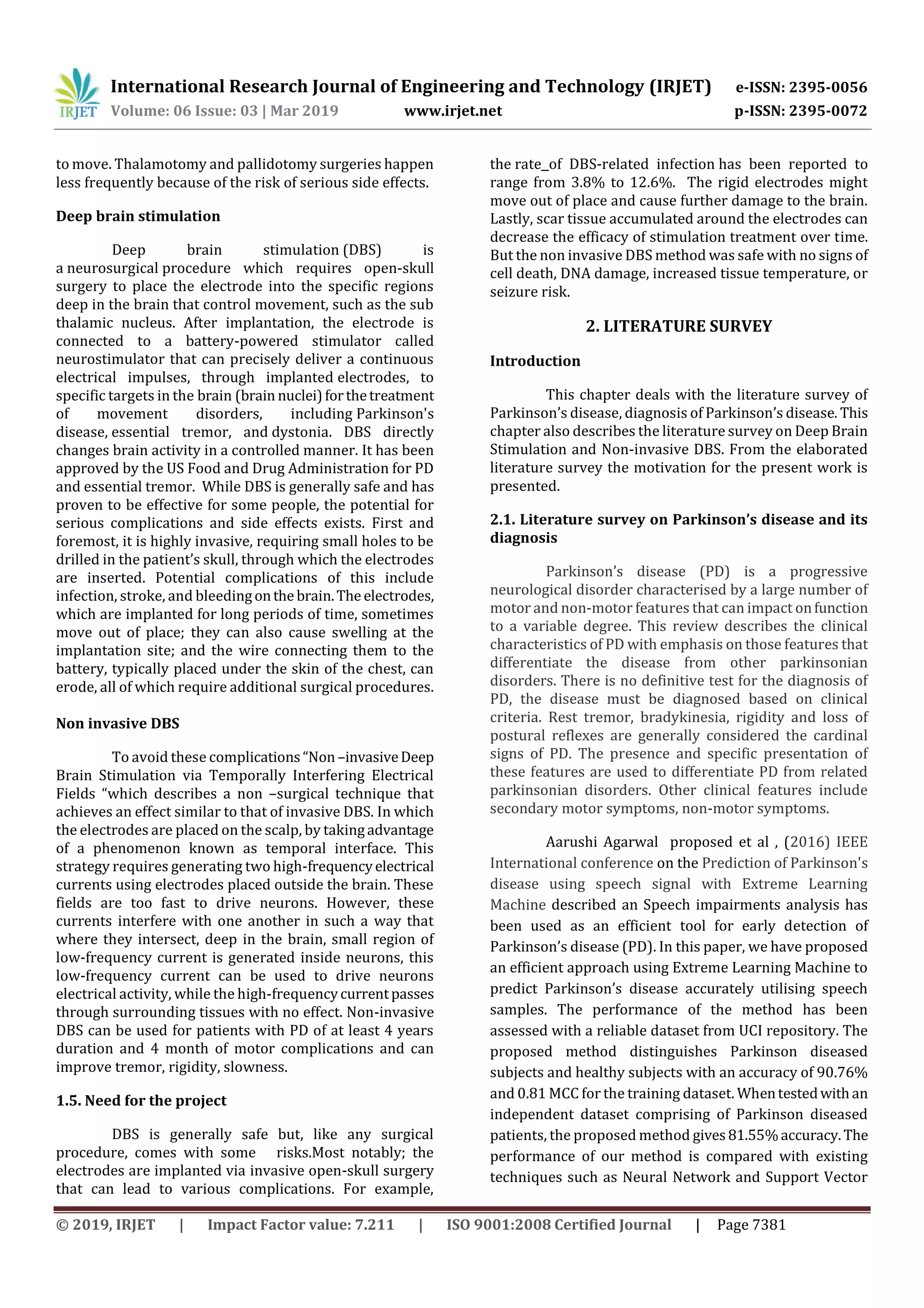 IRJET- Non Invasive Deep Brain Stimulation Via Temporally Interfering Electric Field for ...