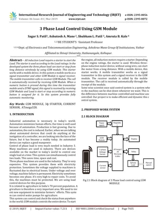 IRJET- 3 Phase Load Control using GSM Module | PDF | Radio Control | Hobbies & Interests