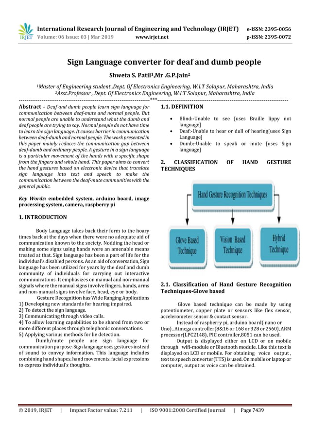 IRJET- Sign Language Converter for Deaf and Dumb People | PDF