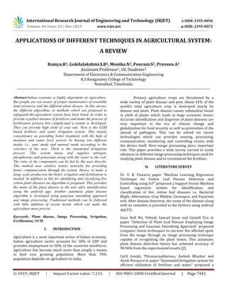 IRJET- Applications of different Techniques in Agricultural System: A Review | PDF