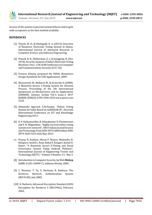 IRJET- E-Voting System for Election using Fingerprint and Aadhar Number | PDF