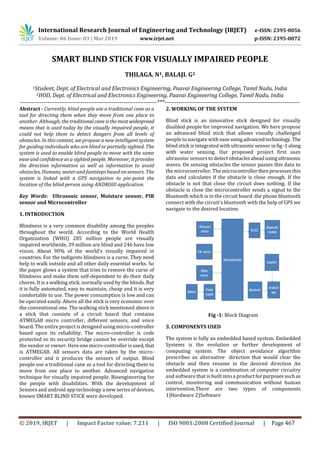 IRJET- Smart Blind Stick for Visually Impaired People | PDF