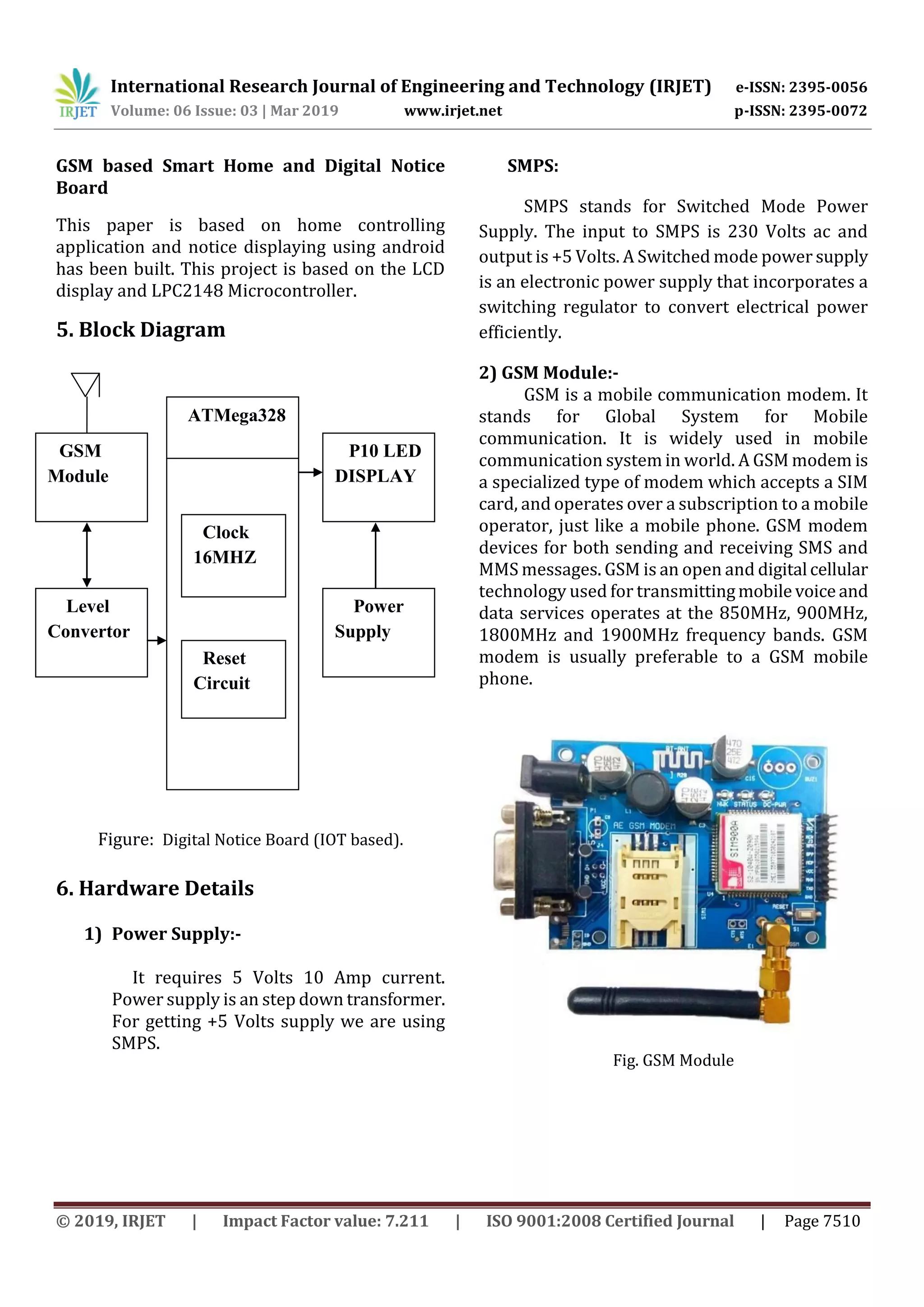 Irjet A Paper On Iot Based Digital Notice Board Using Arduino Atmega 328 Pdf