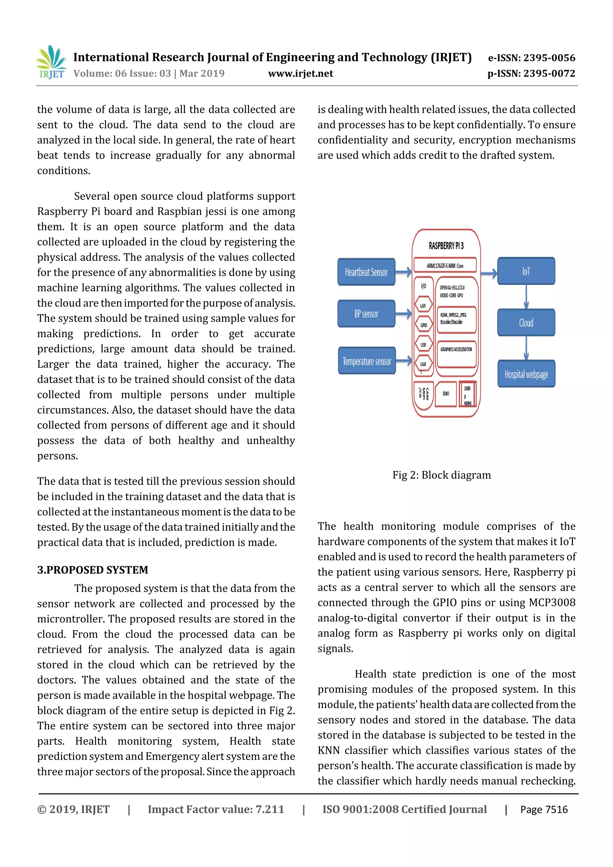 IRJET- Patient Health Monitoring using IoT with Machine Learning | PDF