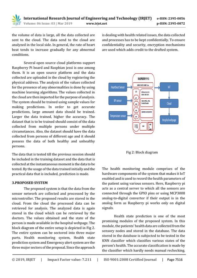 IRJET- Patient Health Monitoring using IoT with Machine Learning | PDF