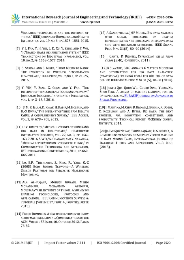 IRJET- Patient Health Monitoring using IoT with Machine Learning | PDF