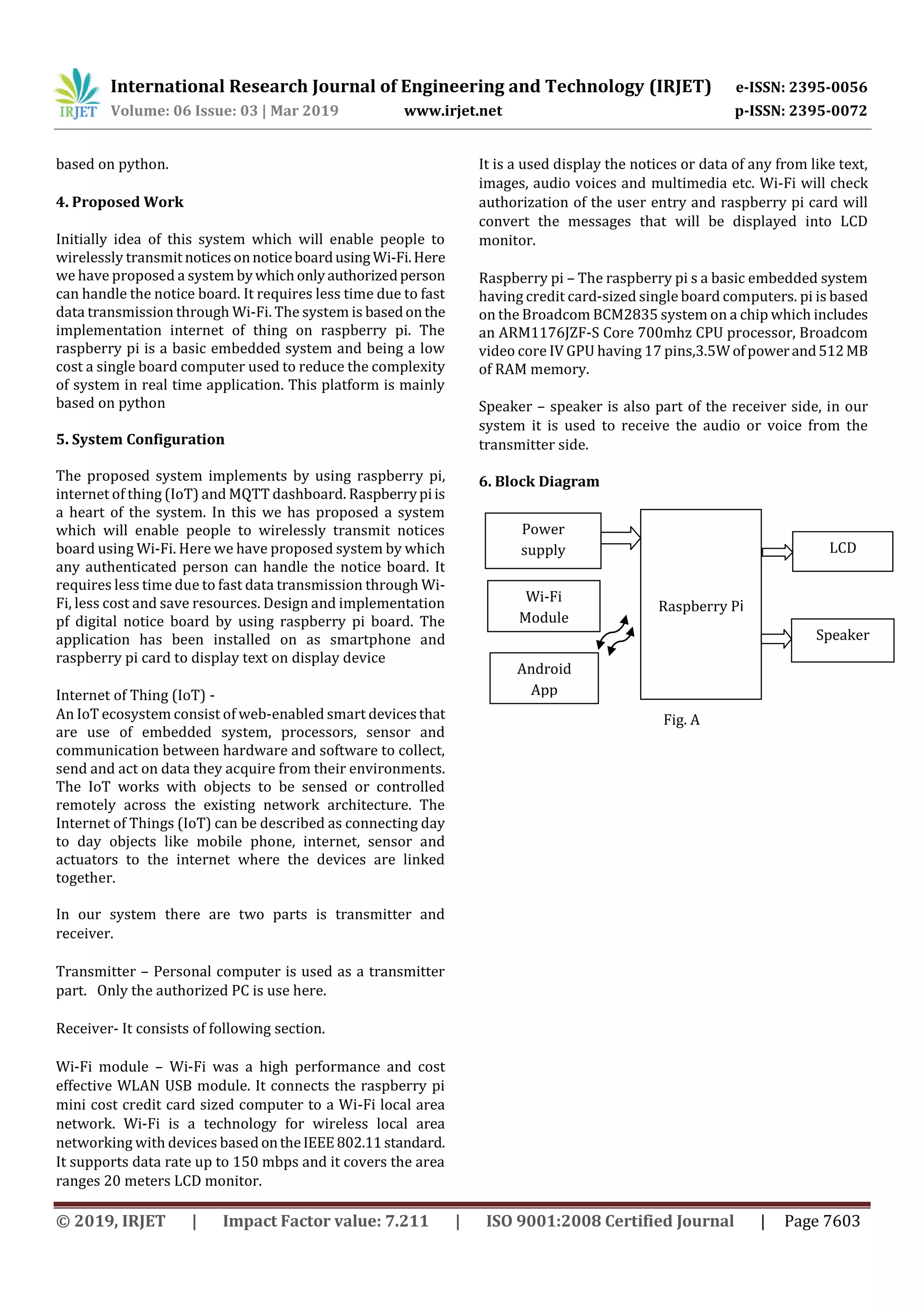 IRJET- IoT Based Digital Notice Board Using Raspberry Pi with Audio Alert System | PDF