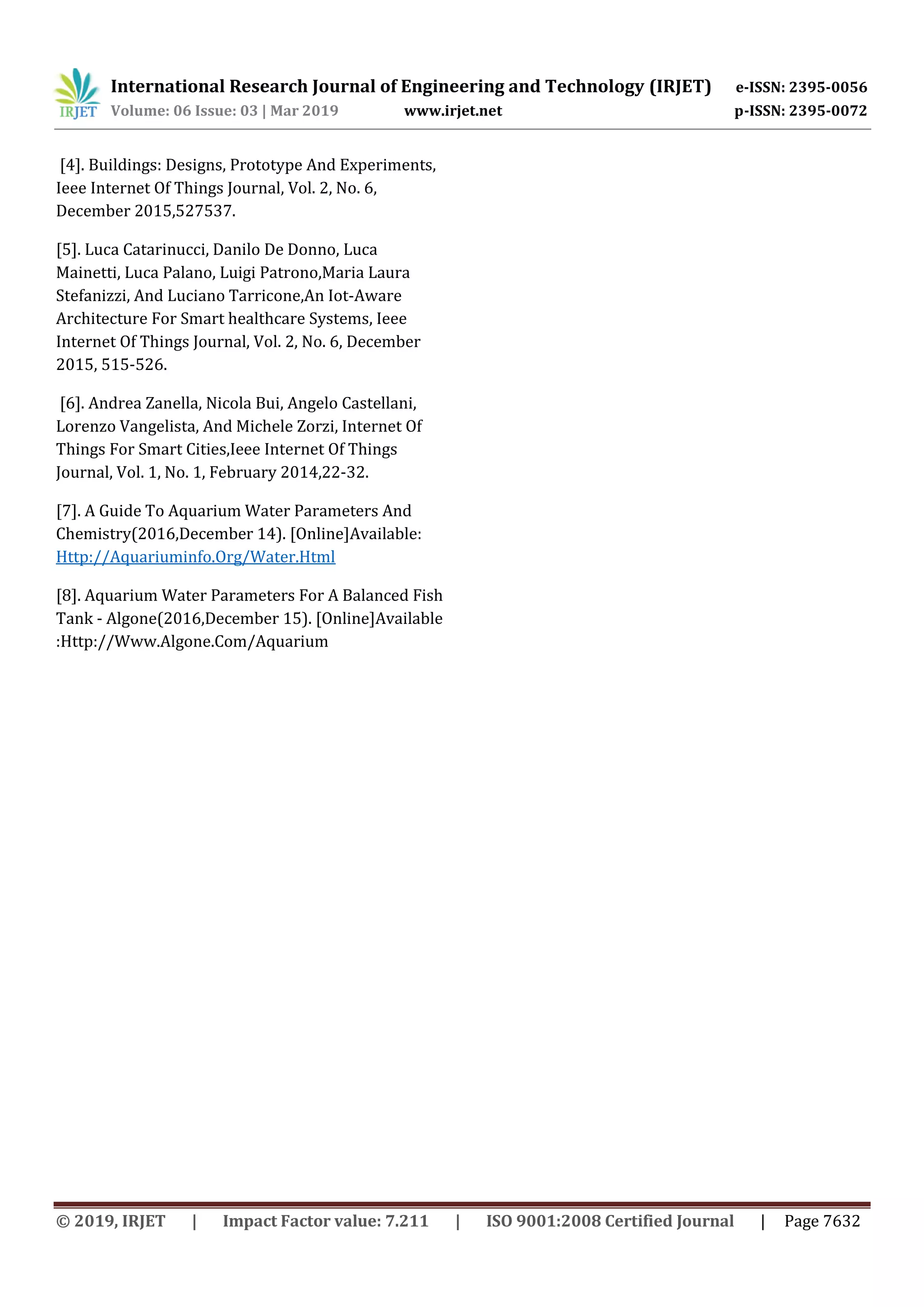 Irjet Design And Implementation Of Aquaculture Monitoring And Controlling System Using Iot Pdf