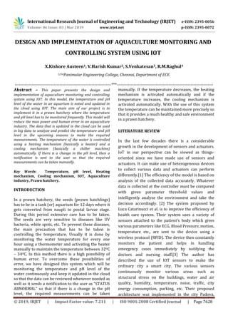 IRJET- Design and Implementation of Aquaculture Monitoring and ...