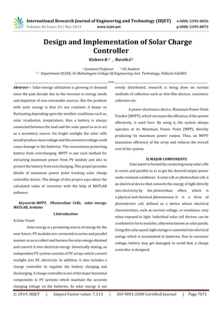 IRJET- Design and Implementation of Solar Charge Controller | PDF