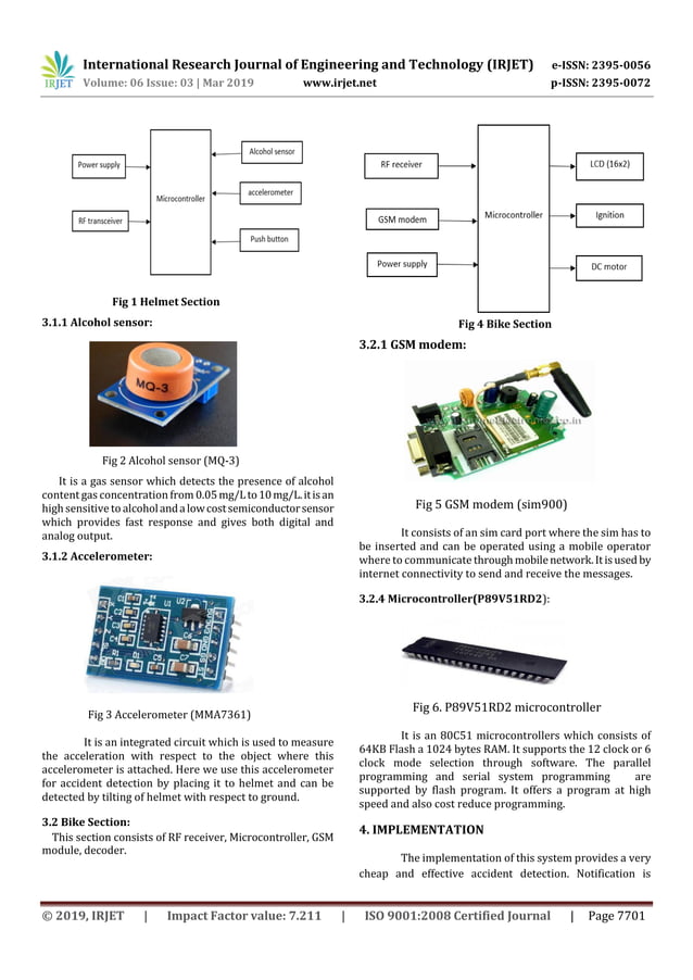 IRJET- Smart Helmet for Safety and Accident Detection using IOT | PDF | Injuries | Diseases and ...