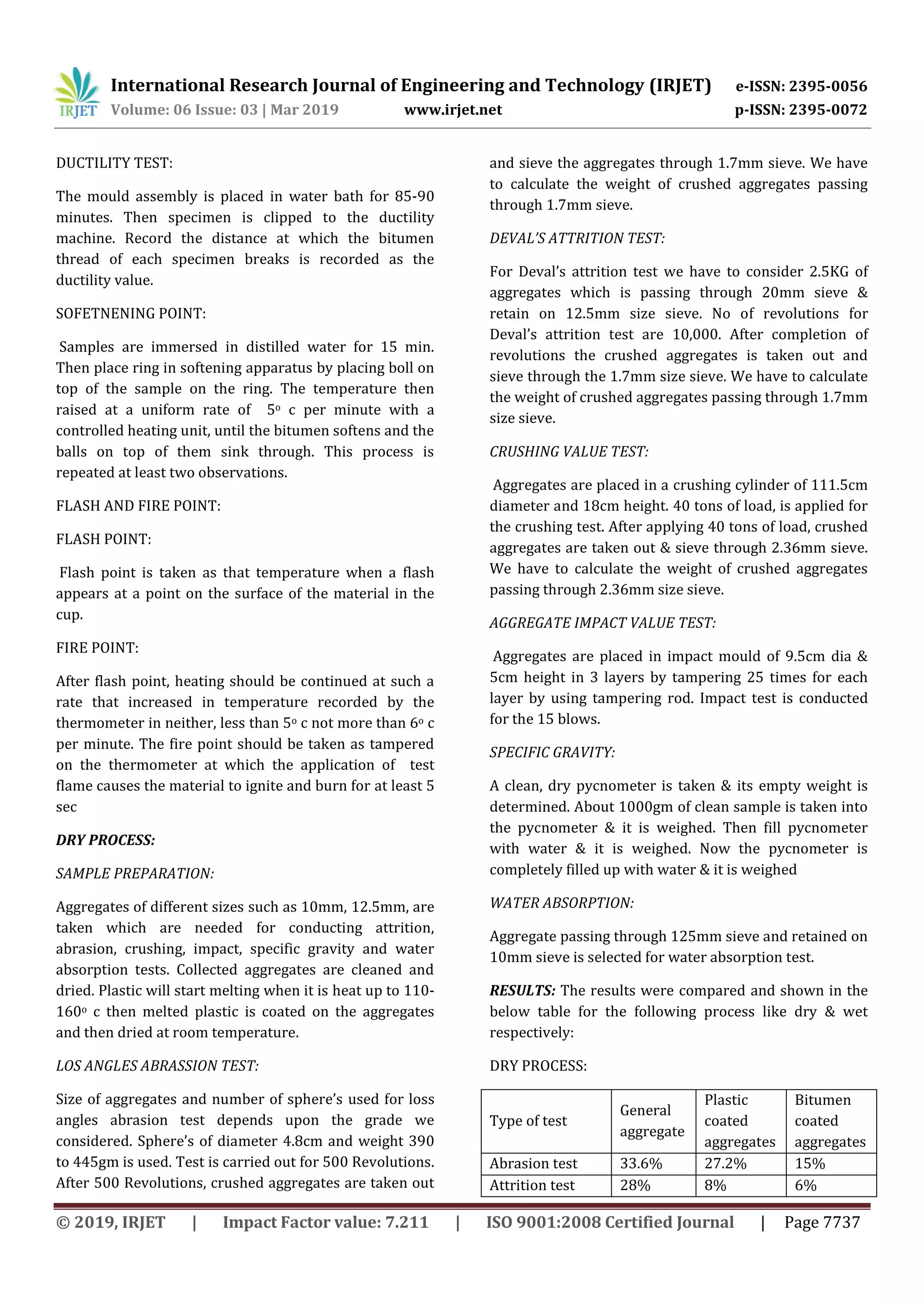 IRJET- Comparative Study between Bitumen Roads and Plastic Bitumen ...